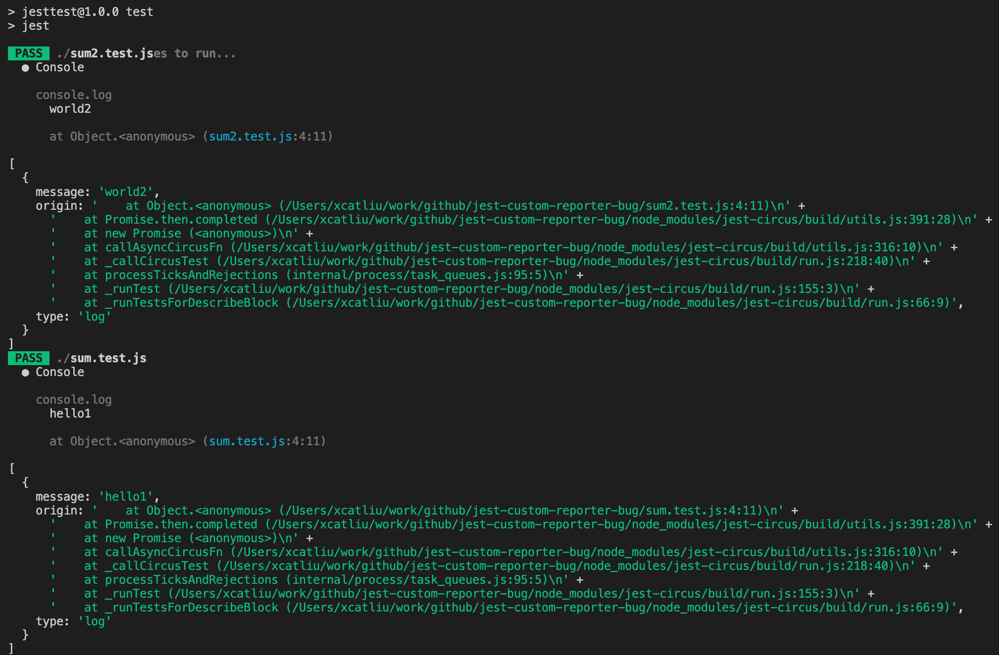 Bug Custom Report Behaved Different In One Test Multiple Tests