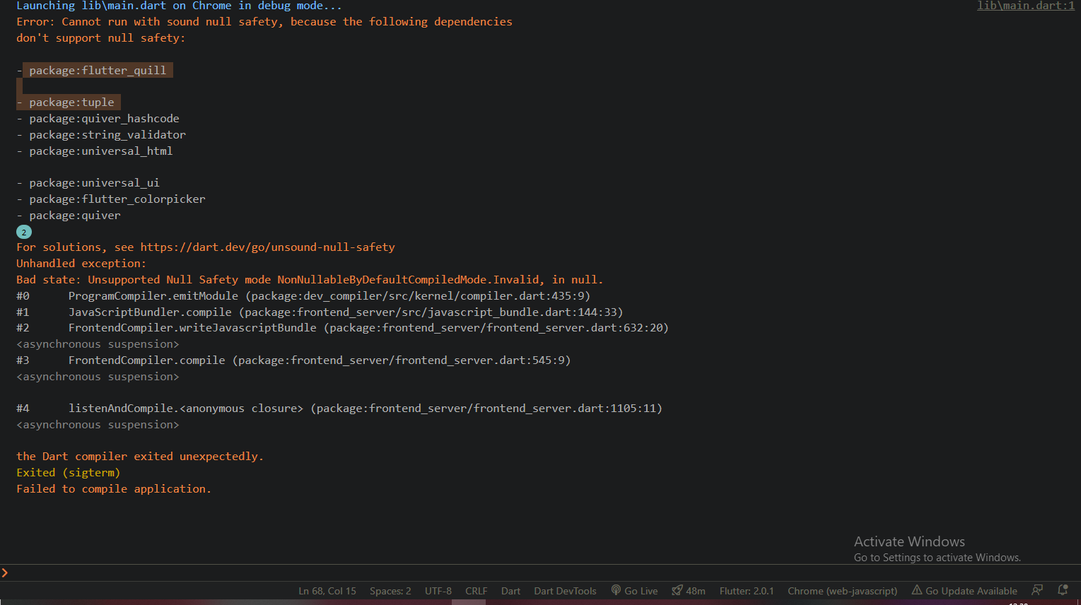 Flutter Quill does not support "null safety" · Issue #69 · singerdmx/flutter-quill · GitHub