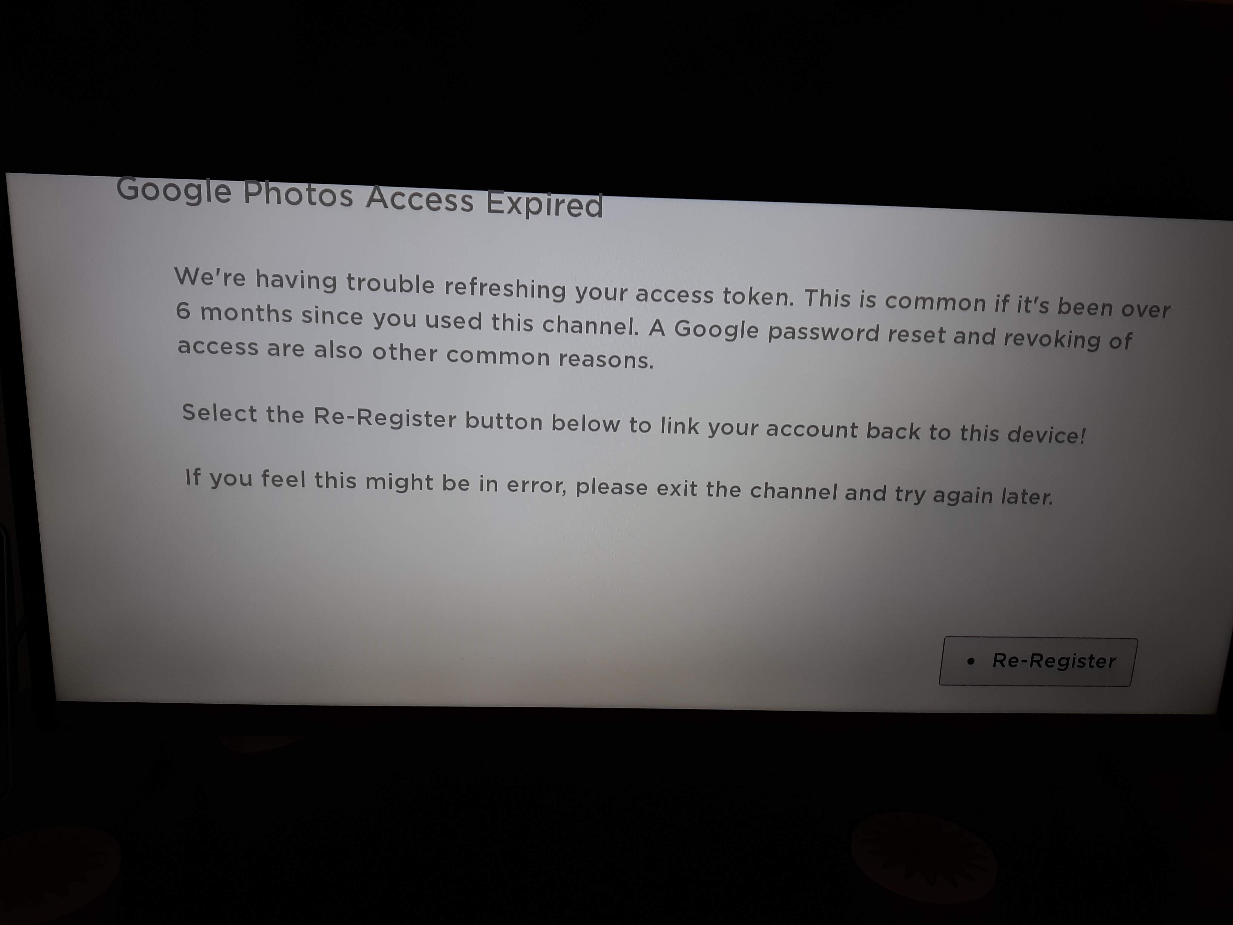 Google Photos Access Expired error · Issue #259 · chtaylo2/Roku ...