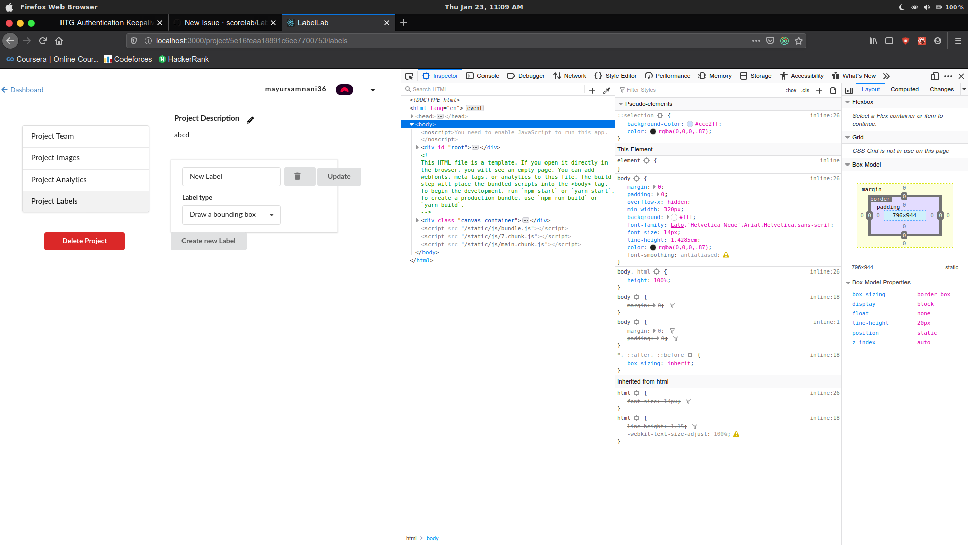 The Project labels page is not responsive · Issue #250 · scorelab/LabelLab · GitHub