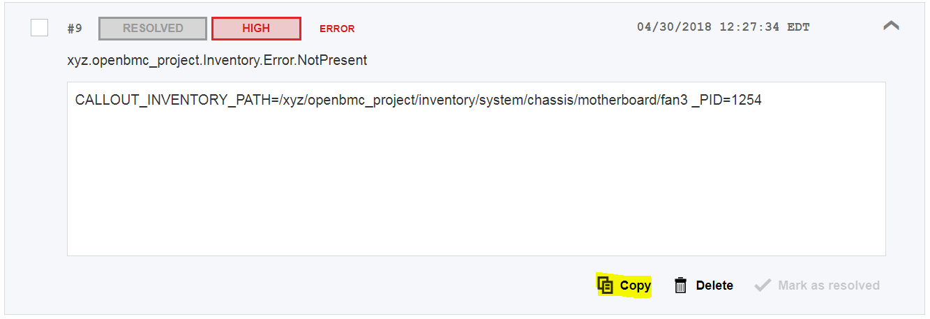 GUI: "copy" in the event log should copy the error log name. · Issue #3146 · openbmc/openbmc ...