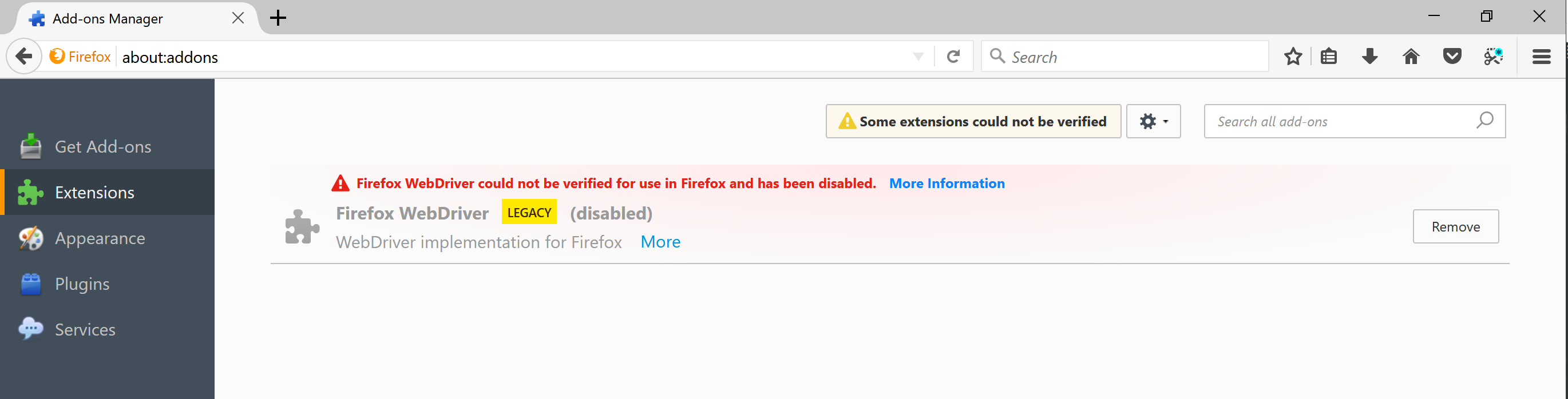 Selenium 3.6.0 with gecko 0.19 and FF version 56 is not working with default capabilities ...