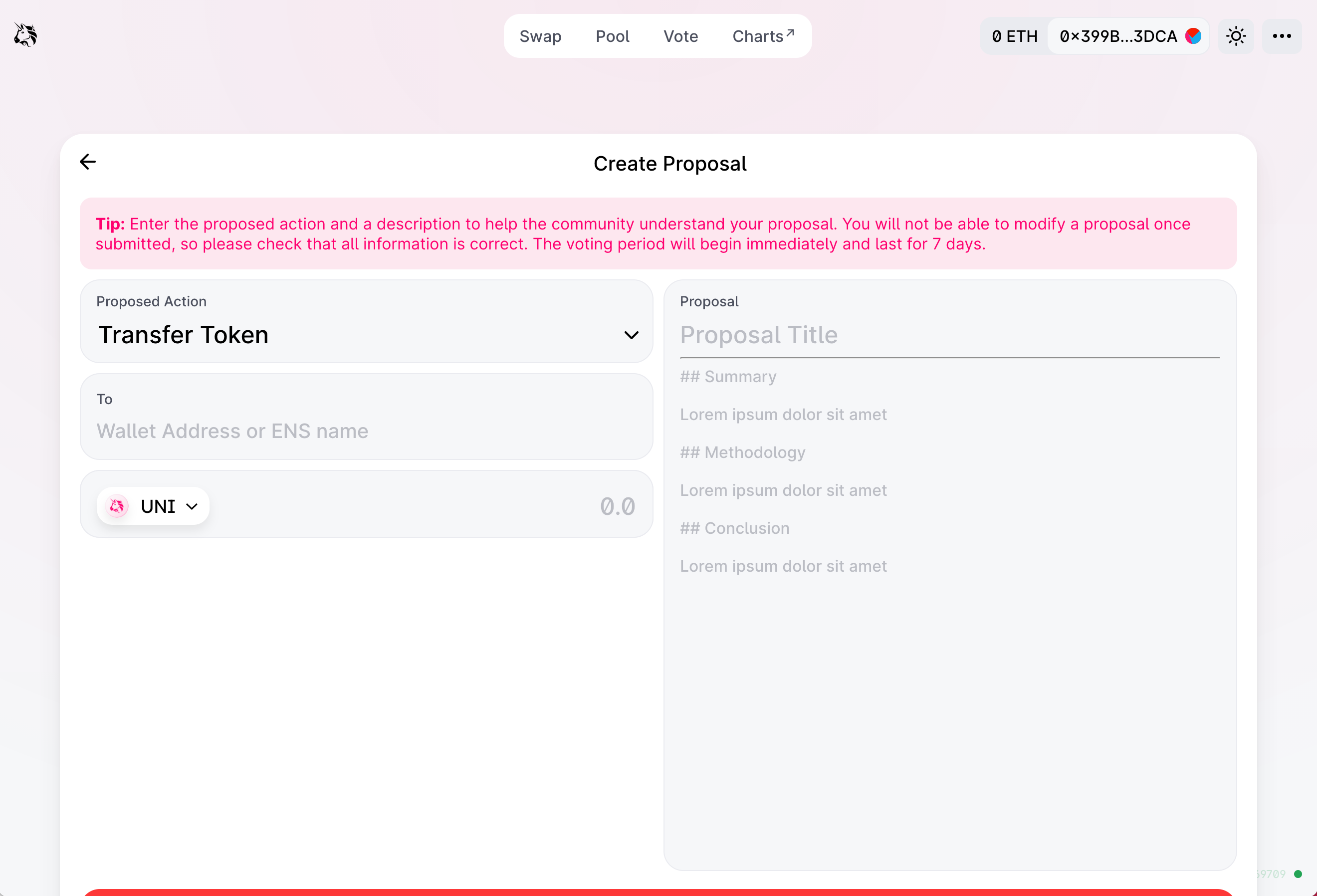 Padding when resizing the gov proposal UI · Issue #1808 · Uniswap/interface · GitHub