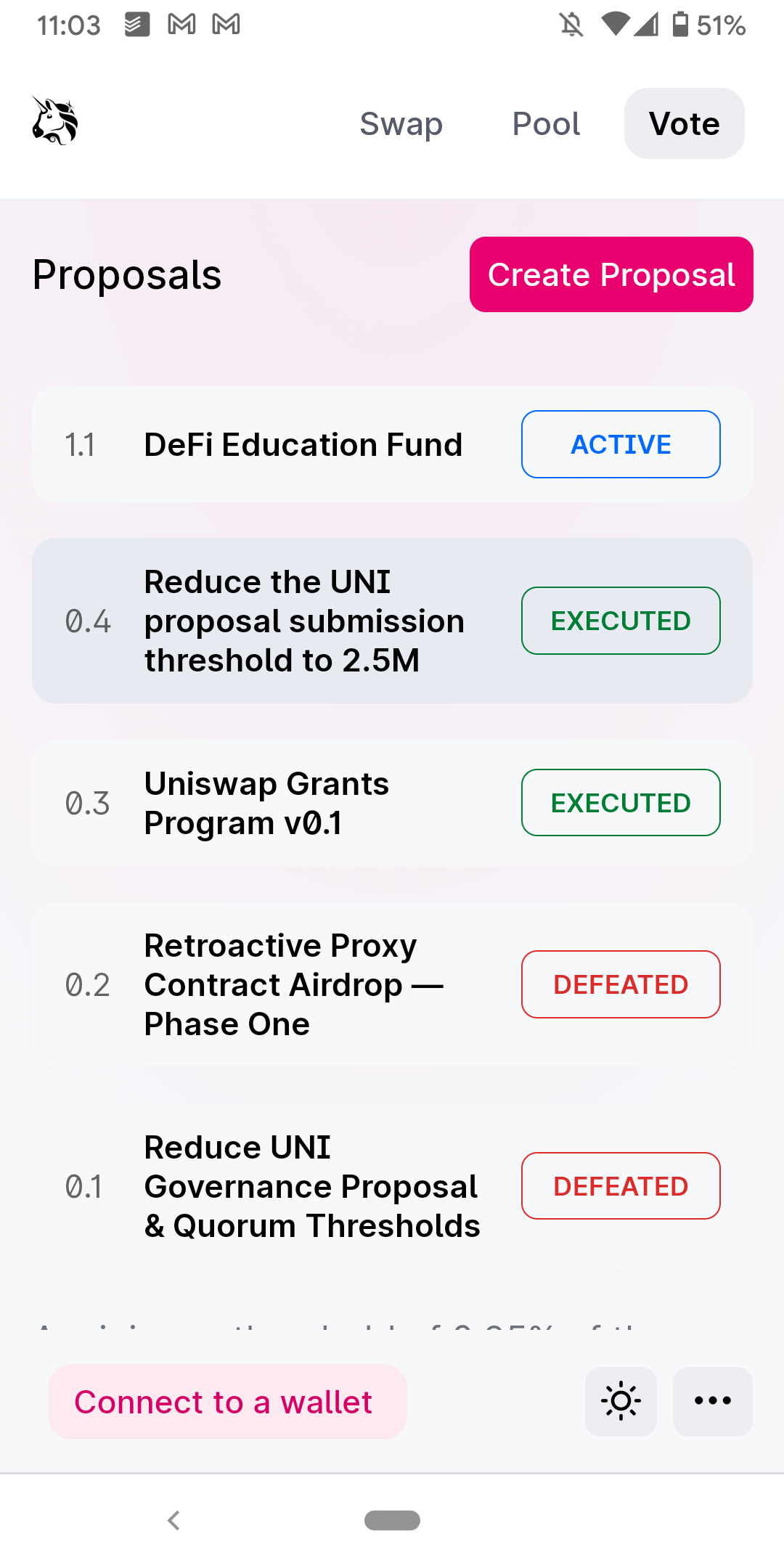 Proposal status layout bug · Issue #1904 · Uniswap/interface · GitHub