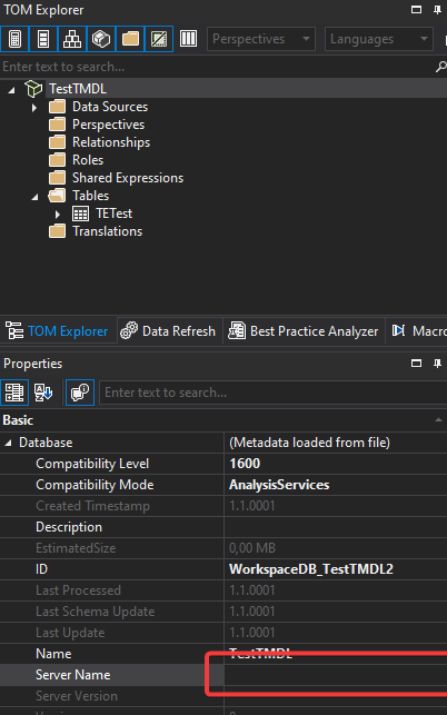 Error when opening a model from (TMDL) folder · Issue #905 · TabularEditor/TabularEditor3 · GitHub