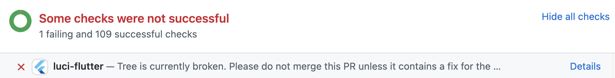 Tree status is not refreshed on old PRs · Issue #106816 · flutter/flutter · GitHub