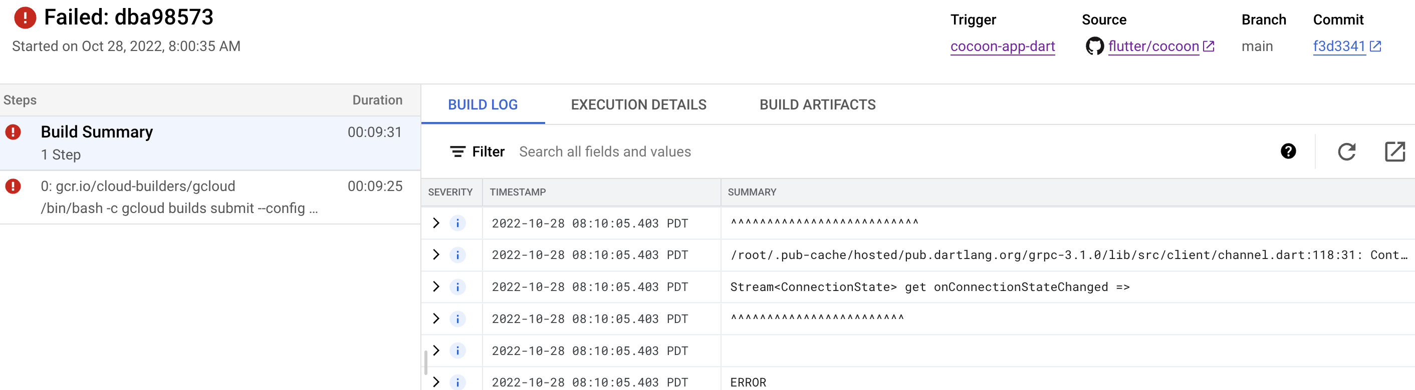 Cocoon CI is broken due to recent grpc: 3.1.0 release · Issue #114270 · flutter/flutter · GitHub