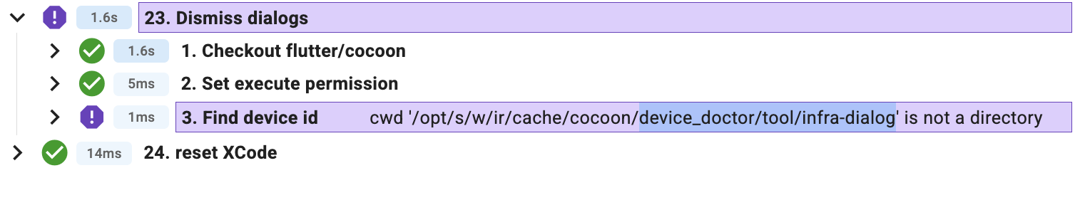 Tree is closed due to `device_doctor/tool/infra-dialog` not found · Issue #132070 · flutter ...