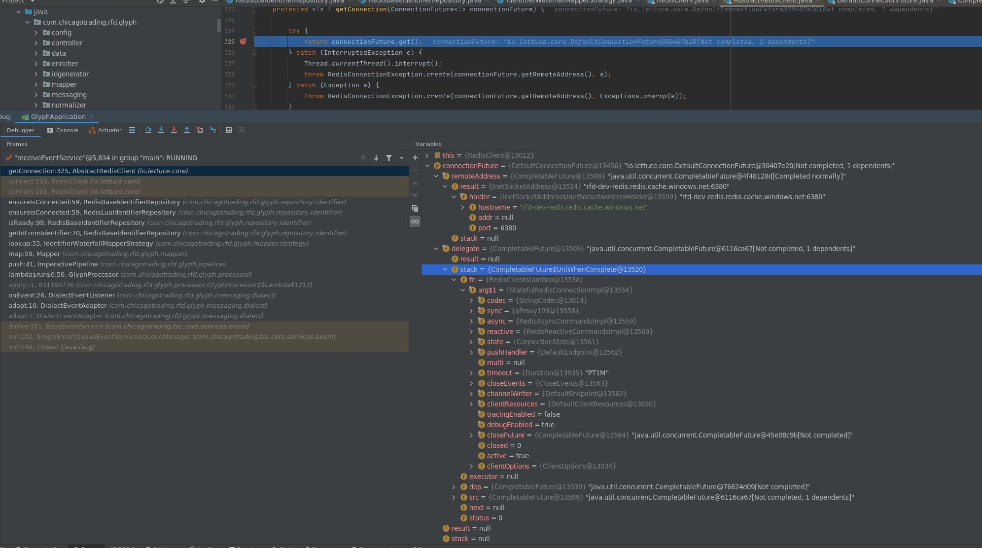 io.lettuce.core.RedisConnectionException: Connection closed prematurely ...