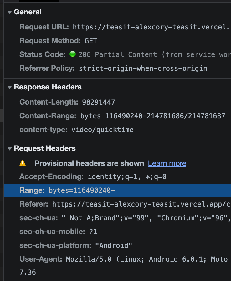 Working with large local videos iOS Safari · Issue #3004 · GoogleChrome/workbox · GitHub
