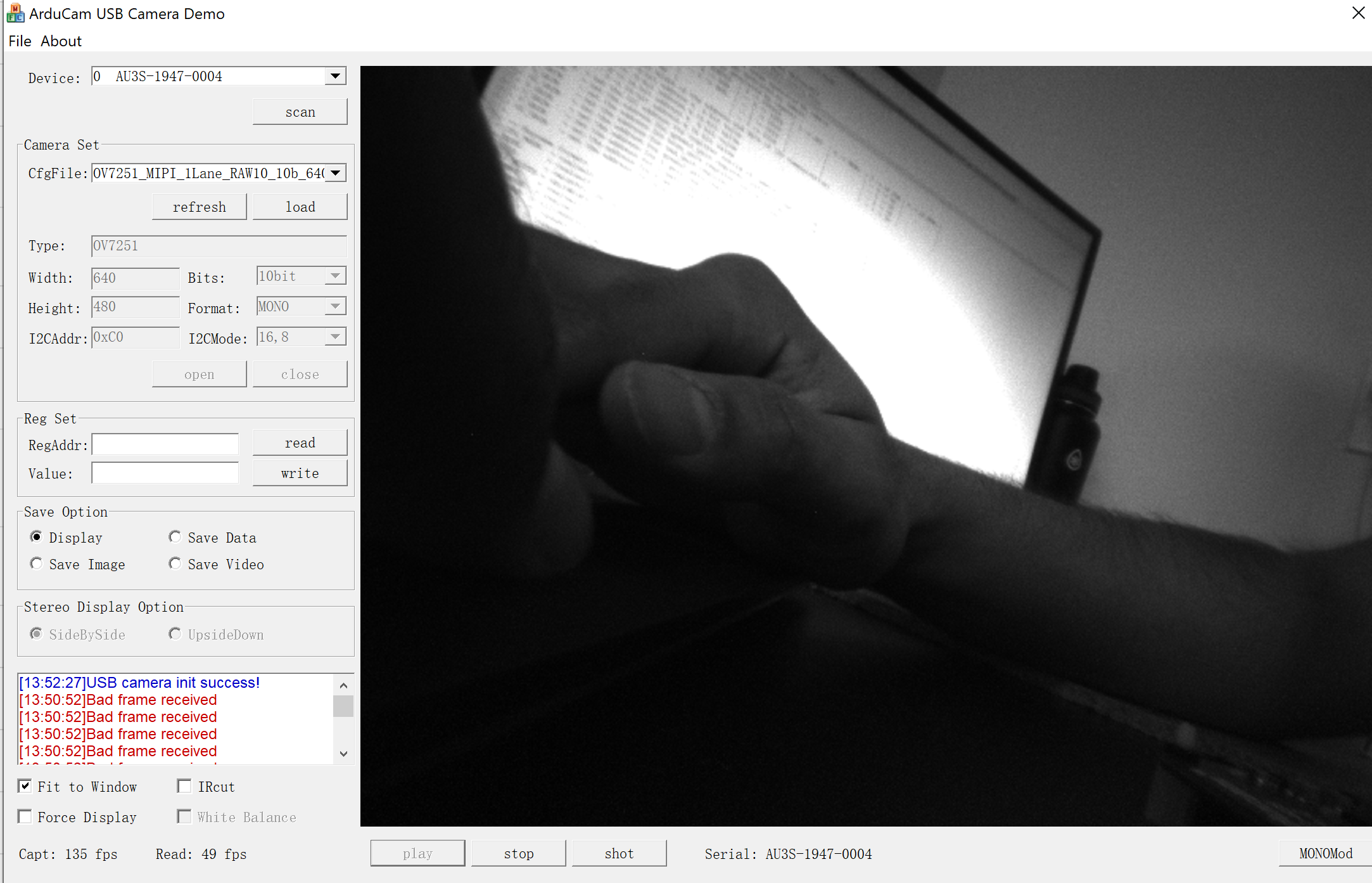 Frame rate read is 51 fps while Capture is 134fps · Issue #48 · ArduCAM/MIPI_Camera · GitHub