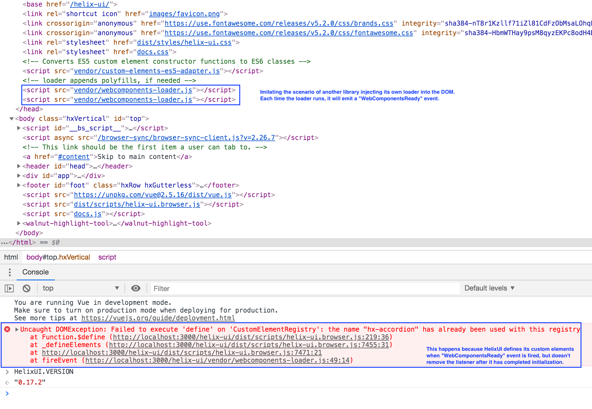Error defining custom element when `WebComponentsReady` emitted multiple times. · Issue #636 ...