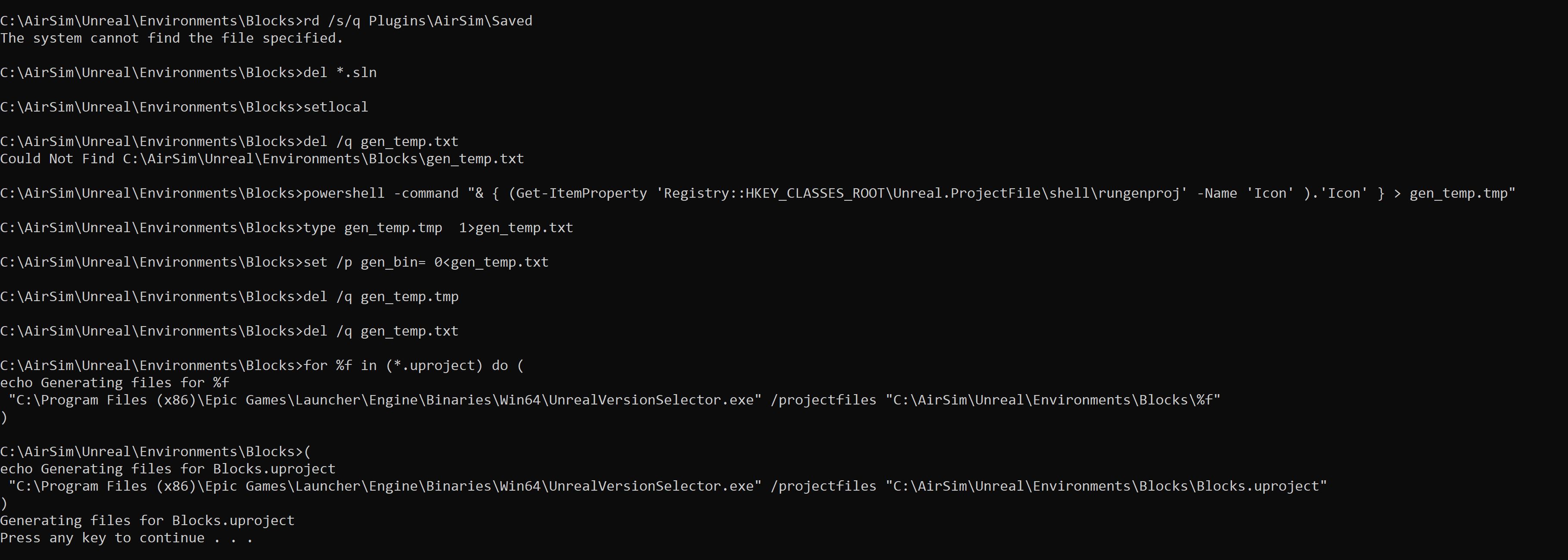 Unable to run the demo in Setup Blocks Environment for AirSim · Issue #2879 · microsoft/AirSim ...