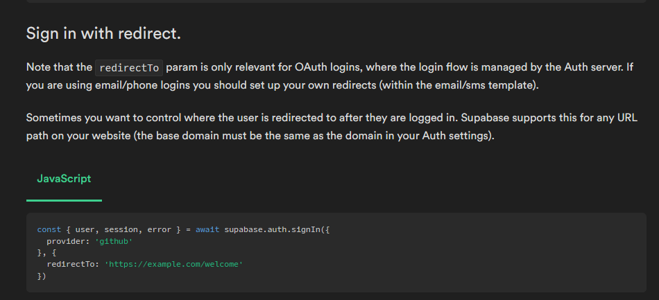 Confusion on gotrue.js working with redirectTo option for magiclink. · Issue #321 · supabase ...