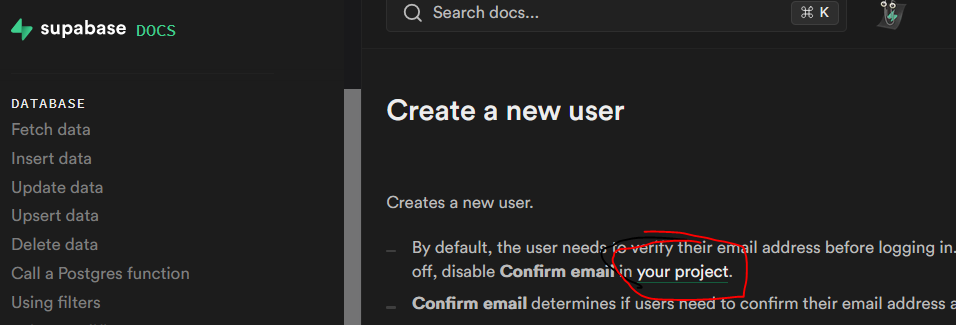 Unable to search docs with query: confirmation · Issue #12259 · supabase/supabase · GitHub