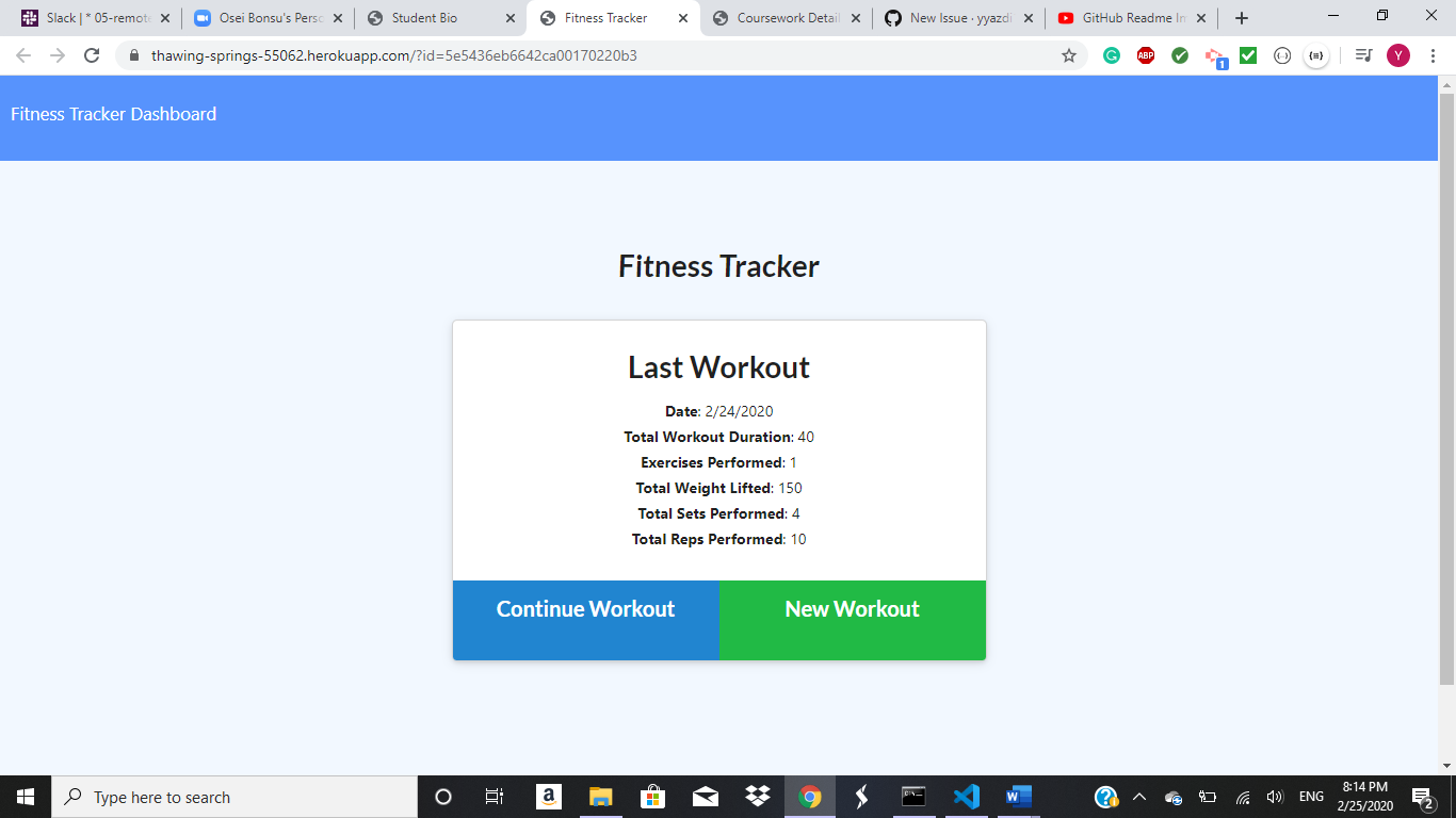 GitHub - yyazdi13/Fitness-Tracker: Keep track of your workouts view ...