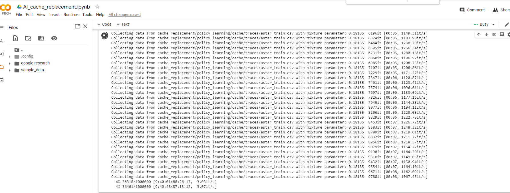 [cache_replacement] take long time to train · Issue #1068 · google-research/google-research · GitHub