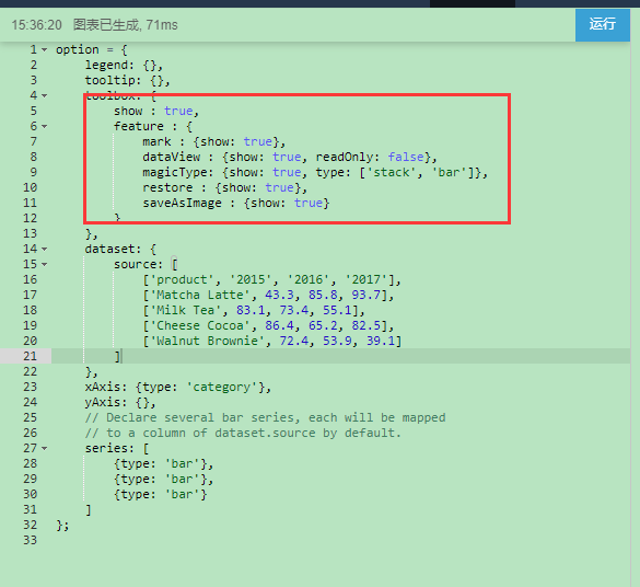当使用toolbox将bar类型切换到stack类型之后，不能切换回来 · Issue #10653 · apache/echarts ...