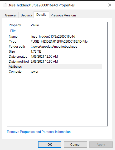 Sudden 1.7TB .fuse_hidden file in backup directory · Issue #650 ...