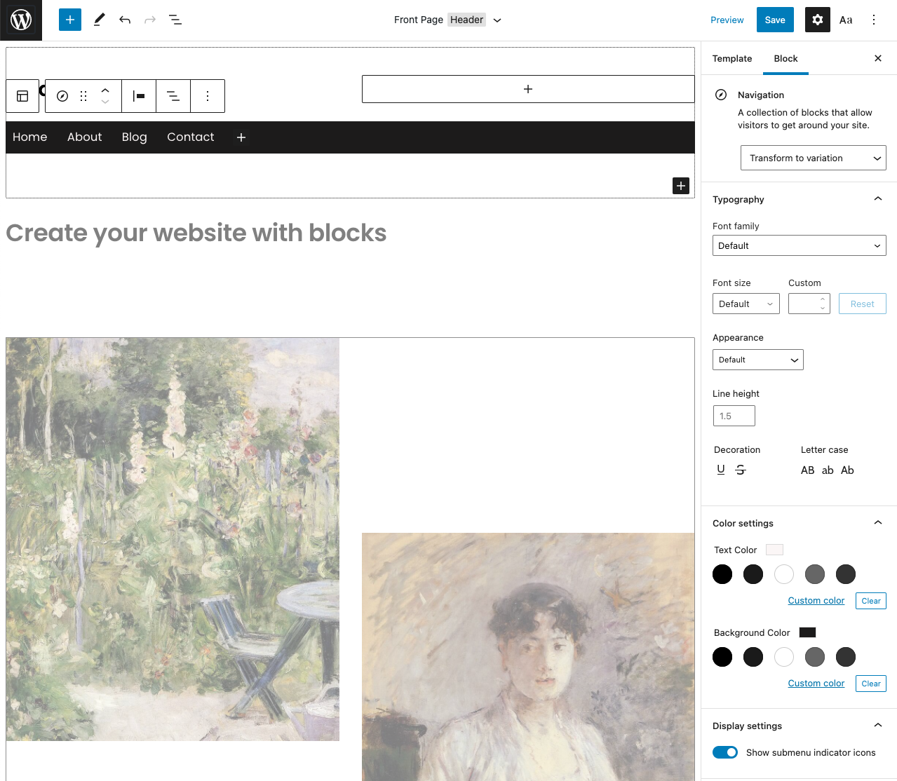 Mayland Blocks: Theme palette produces strange effect with Navigation Block · Issue #3701 ...