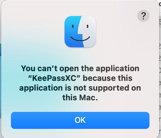 KeepassXC doesn't start on MAC os 11.3 Bigsur · Issue #6474 · keepassxreboot/keepassxc · GitHub