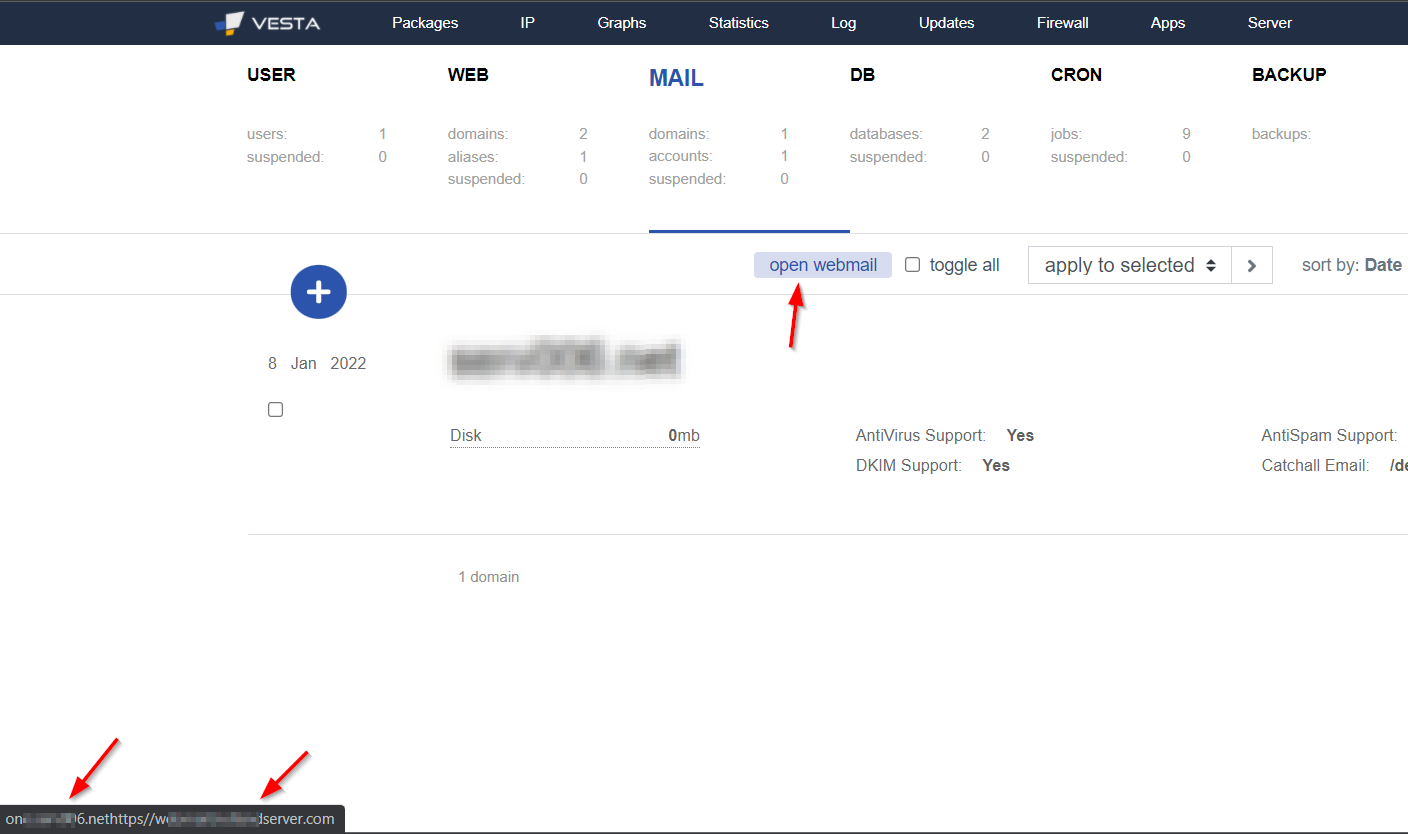 When adding custom webmail url, the link to the the new url is not correct. · Issue #2224 ...
