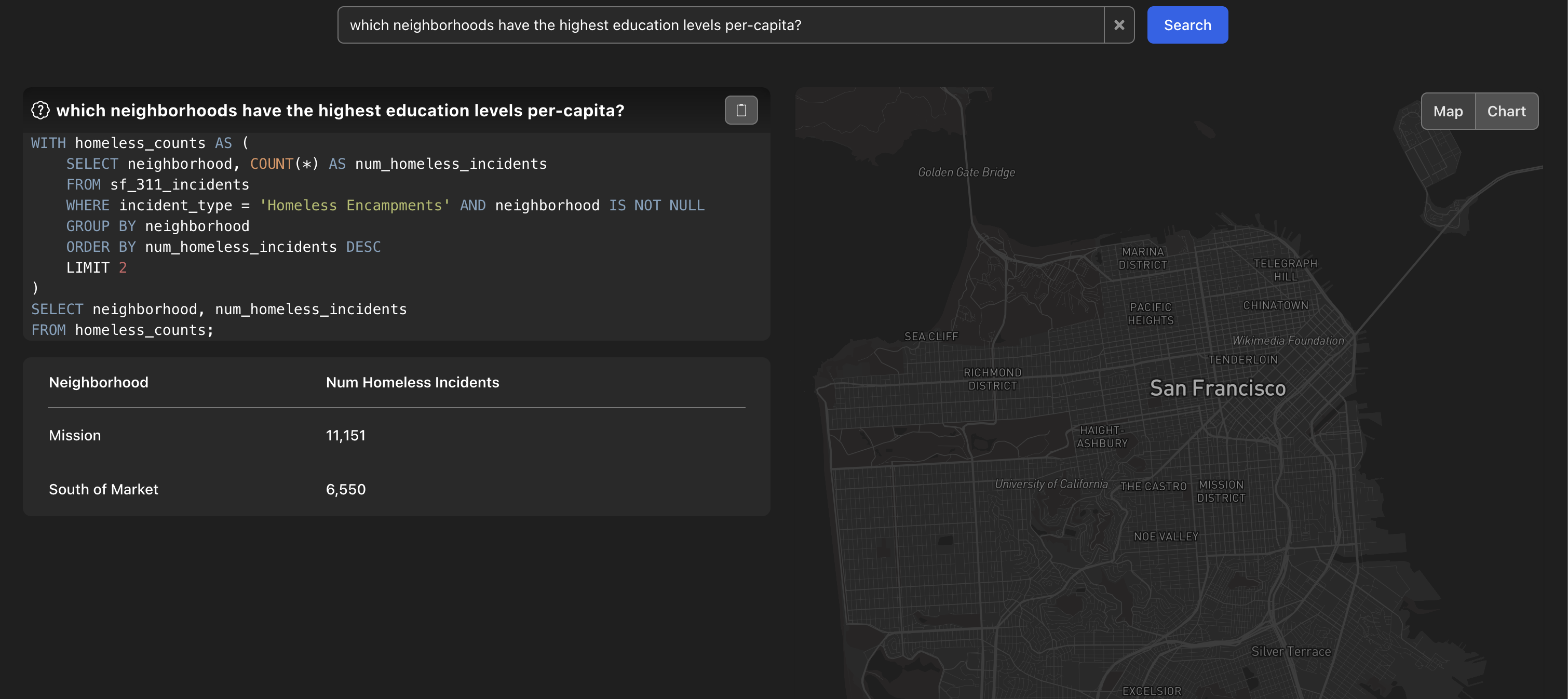 education level resolving to homelessness · Issue #123 · caesarHQ/textSQL · GitHub