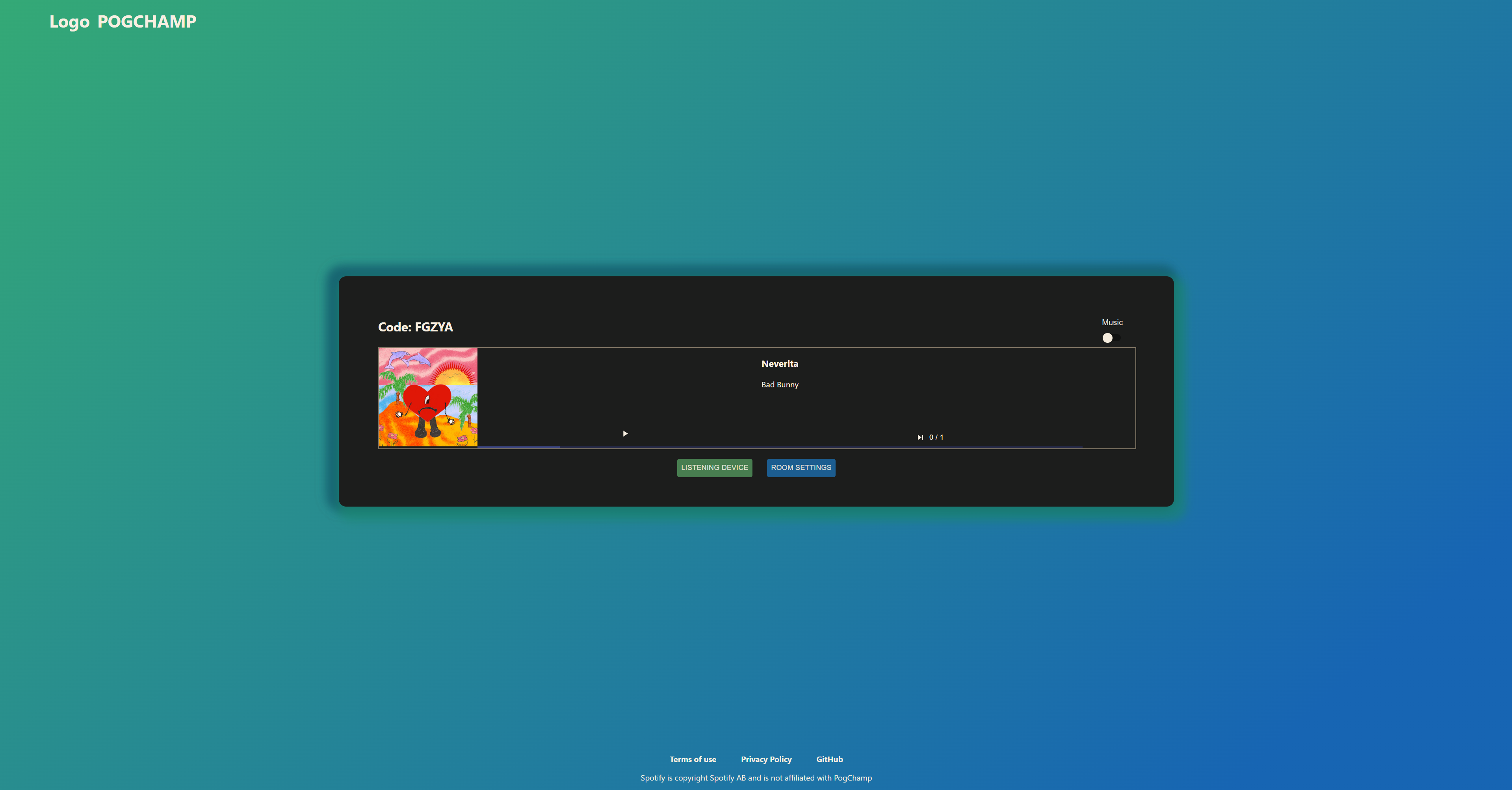 GitHub - SteveF42/PogChamp: Music player which allows anyone in a room ...