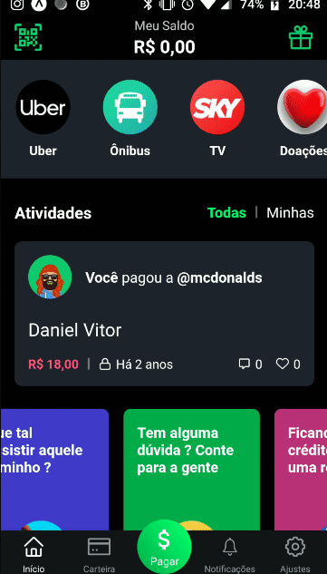 GitHub - danielVFS/picpay-clone: Picpay interface clone with React Native