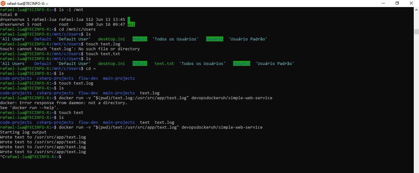 Unable To Create Log File In Mntc And Also Unexpected Behavior When Using Log With Docker 