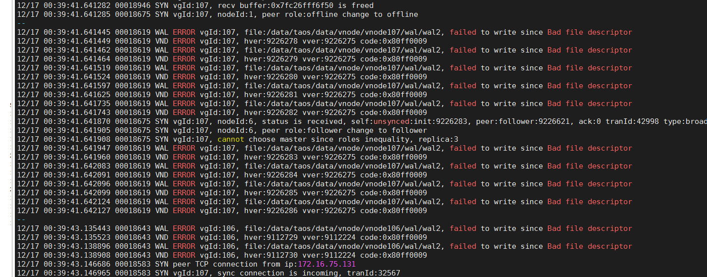 写入WAL log异常，导致数据丢失 · Issue #18986 · taosdata/TDengine · GitHub