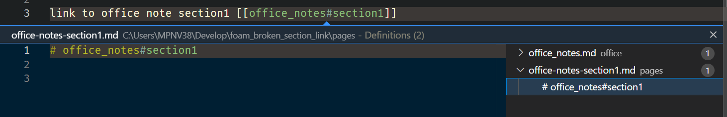 Link To Sections Creates New File In Addition To The Linked Section · Issue 1176 · Foambubble