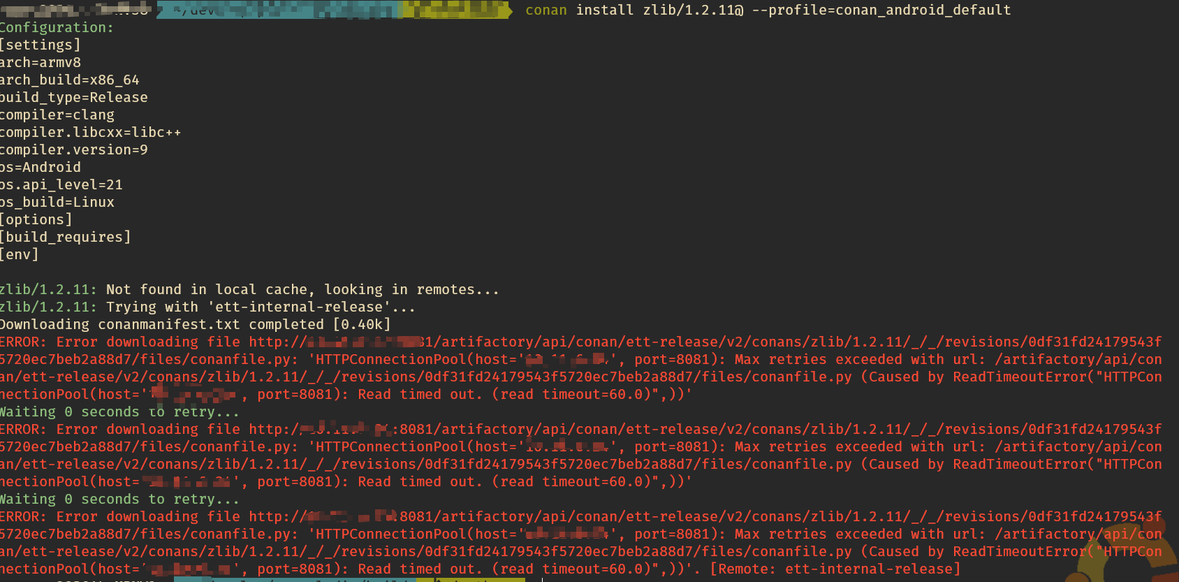 [question] conan hangs on linux · Issue #7614 · conan-io/conan · GitHub