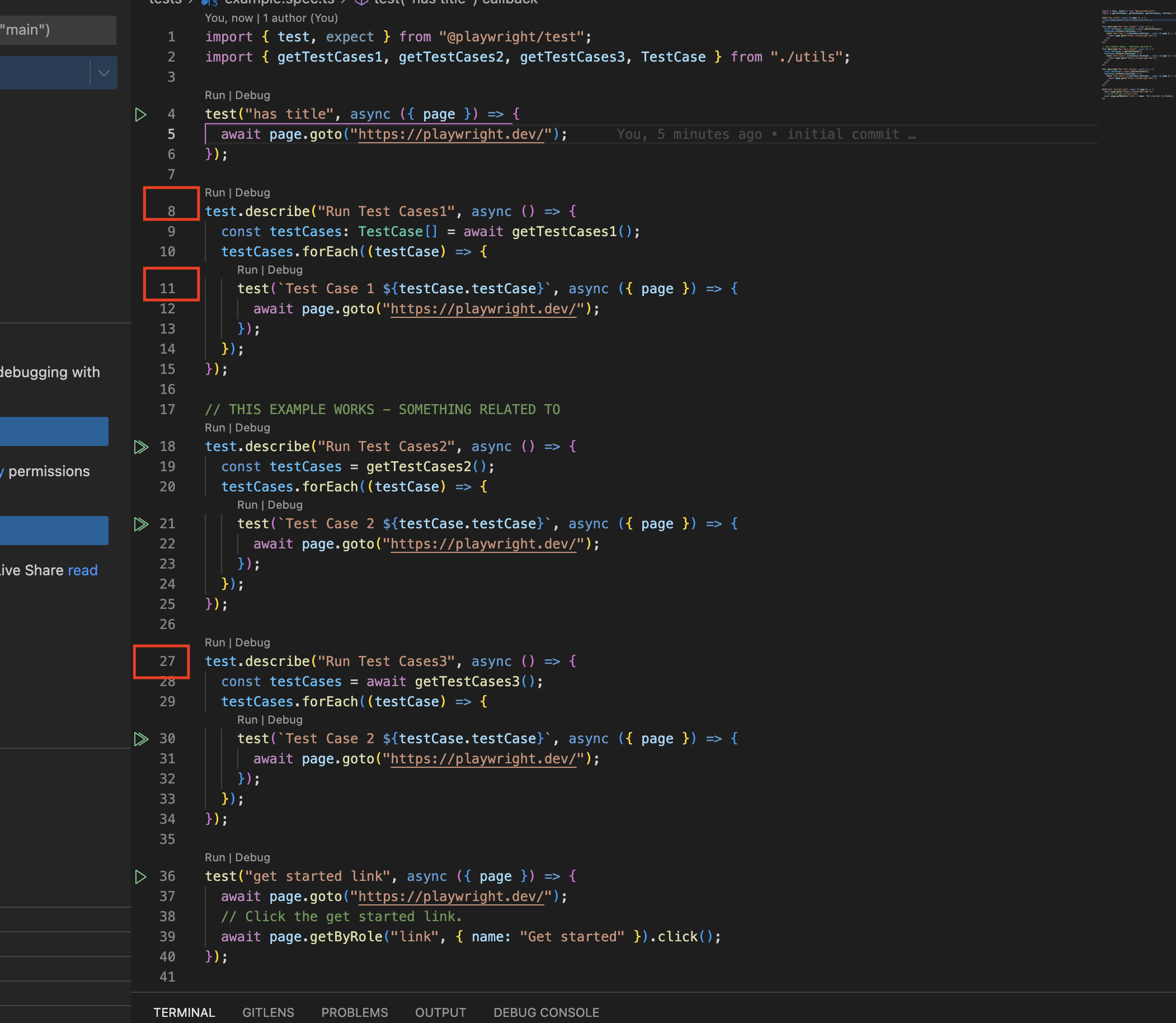 Bug Run Icon Not Showing For Paramaterized Tests · Issue 19526 · Microsoftplaywright · Github