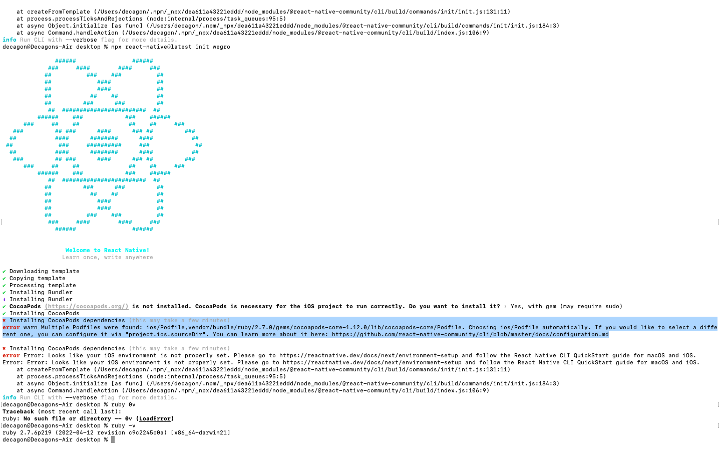 Your Ruby version is 2.6.8, but your Gemfile specified 2.7.6 error while enabling new ...
