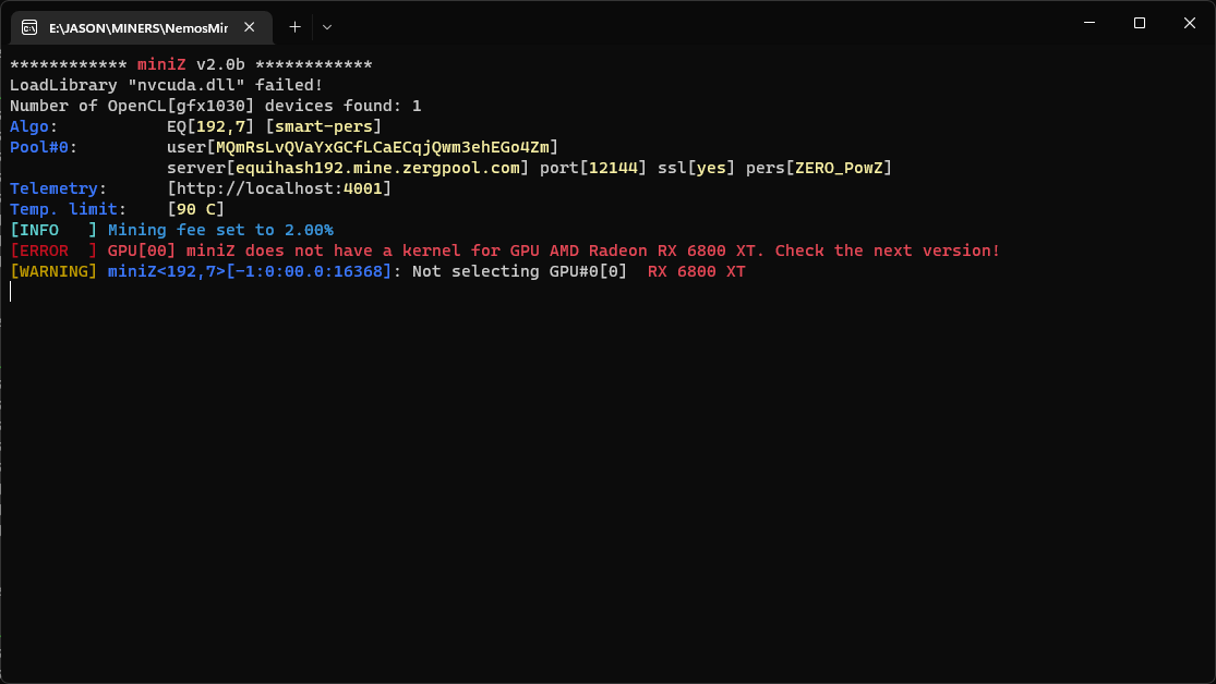 RX 6800 XT no kernel · Issue #12 · miniZ-miner/miniZ · GitHub