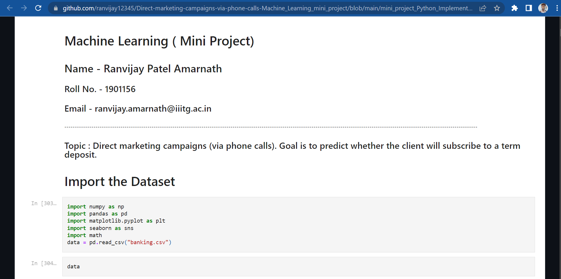 GitHub - ranvijay12345/Direct-marketing-campaigns-via-phone-calls-Machine_Learning_mini_project