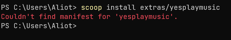 scoop install extras/yesplaymusic cause Couldn't find manifest for 'yesplaymusic'. error · Issue ...