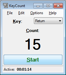 GitHub - publicdomain/keycount: Count individual keystrokes for a configurable key.