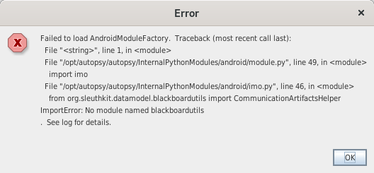Failed to load AndroidModuleFactory · Issue #5351 · sleuthkit/autopsy · GitHub