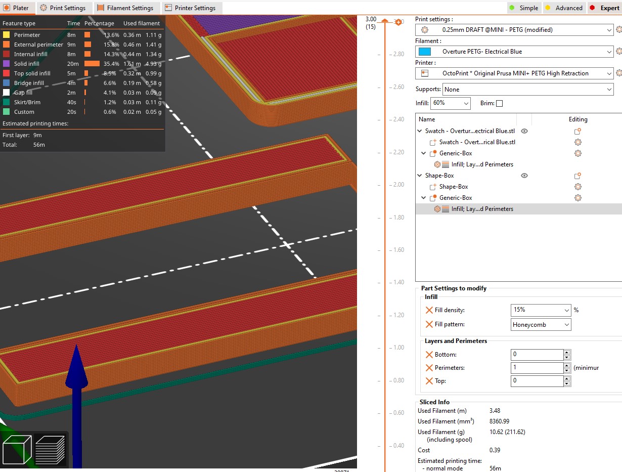 If Top Layers is set to 0, there is no infill; Will not create less ...