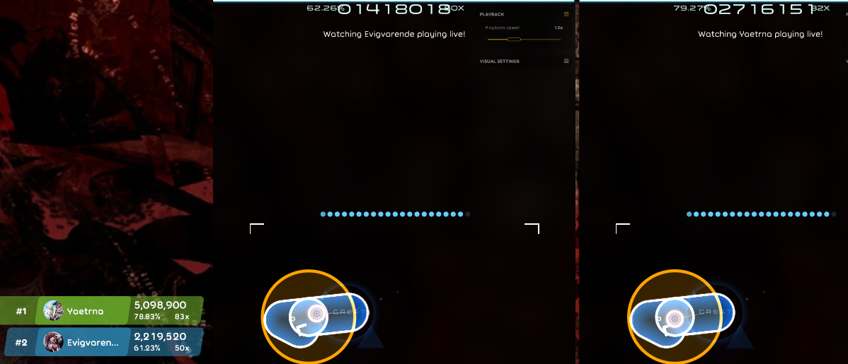 HUD score rolls up from 0 rather than starting from most current values ...