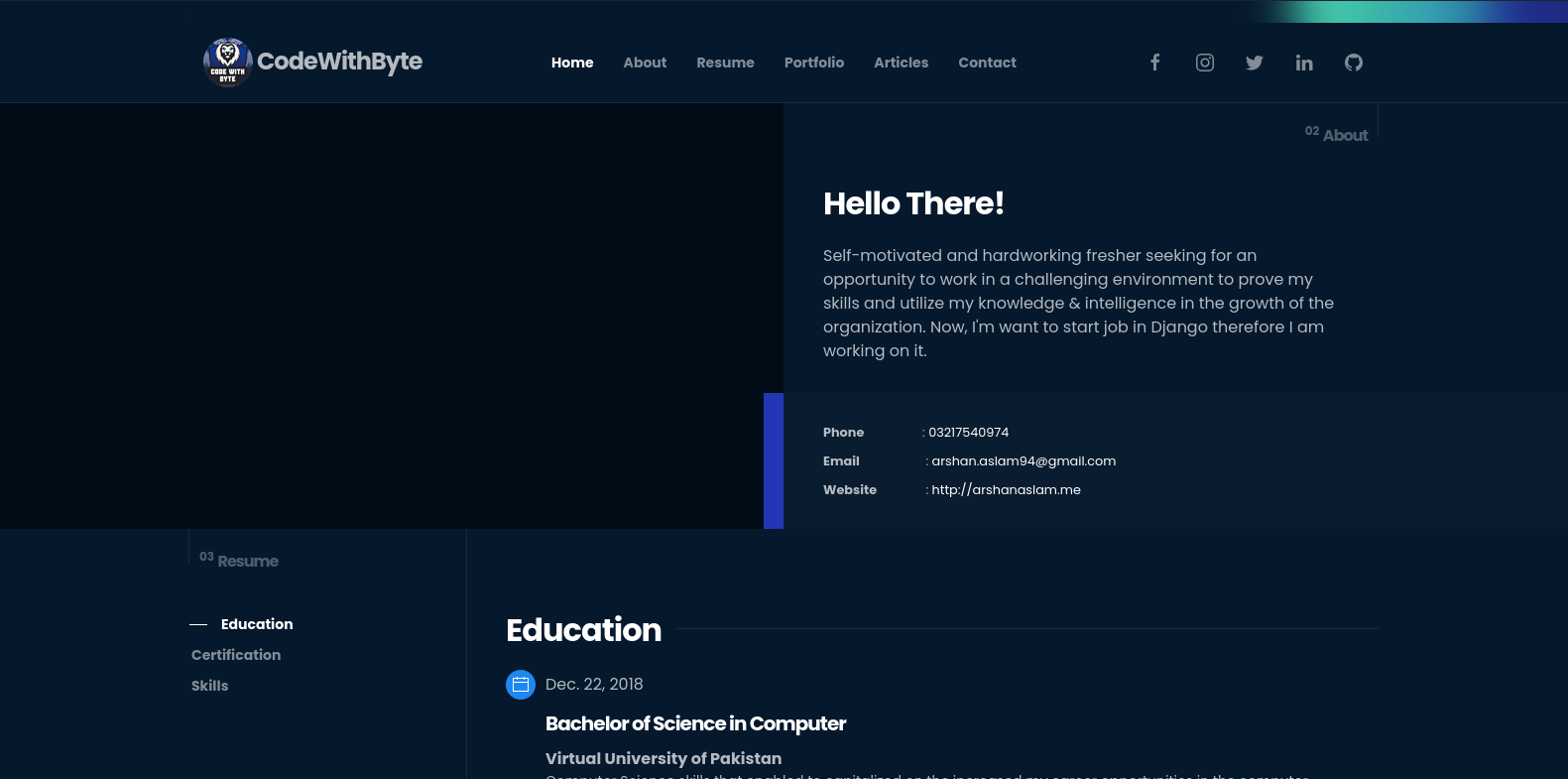 GitHub - arshanaslam1/codewithbyte-blog-app: An Open-Source Django blogging app like Medium and ...