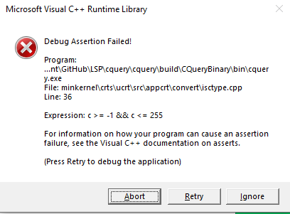 Run time error, Debug Assertion Failed! · Issue #804 · jacobdufault/cquery · GitHub