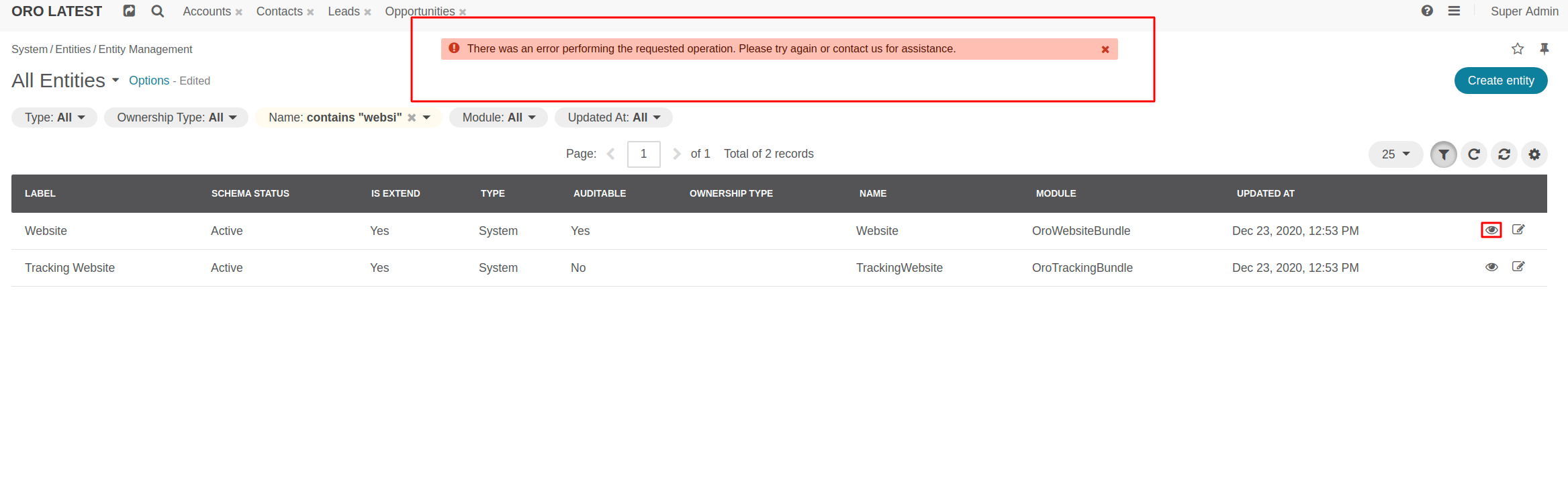 Error while trying access Website in Entity Management · Issue #130 · oroinc/orocommerce · GitHub