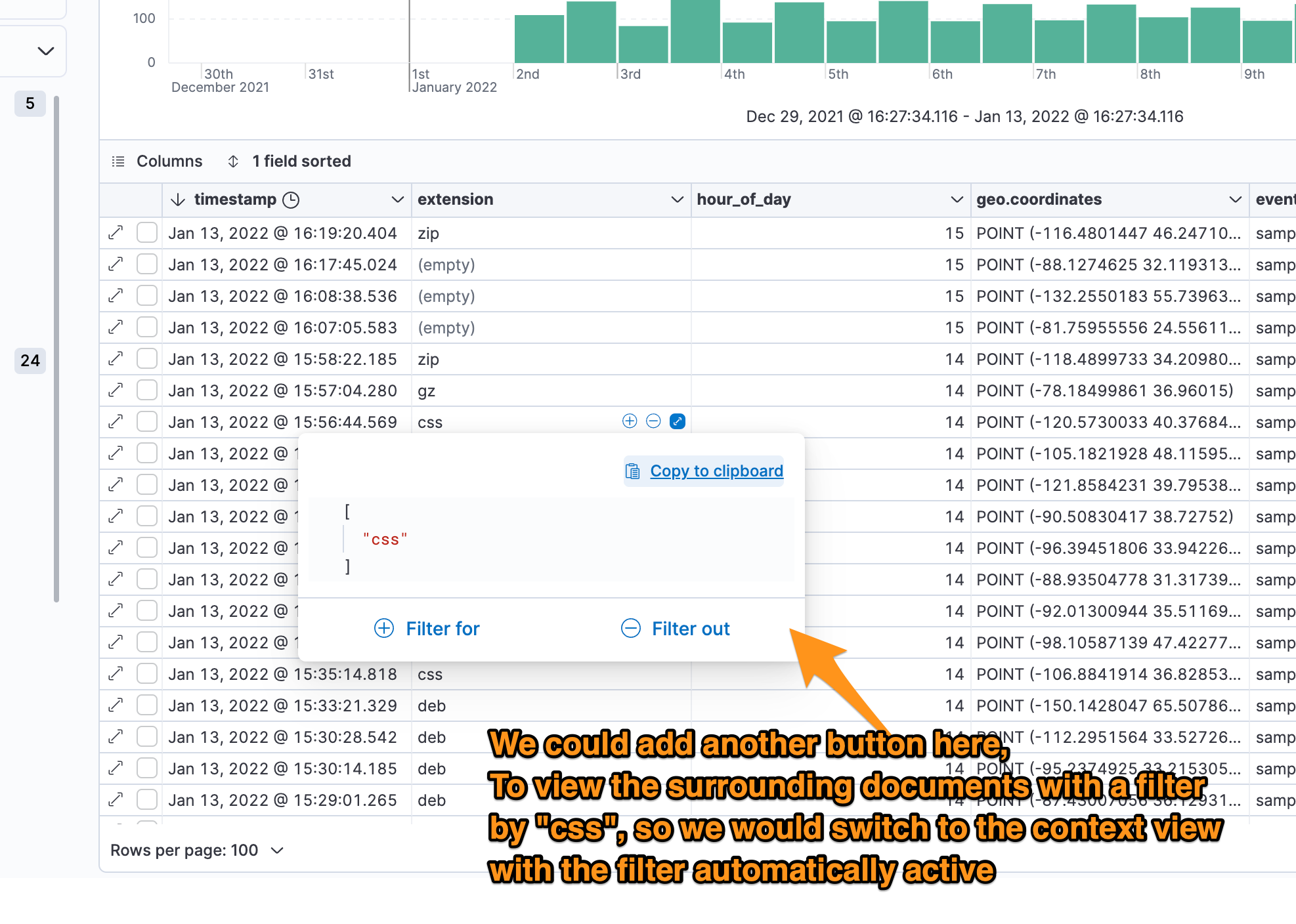 Provide a way to quickly reapply query_string search in surrounding ...