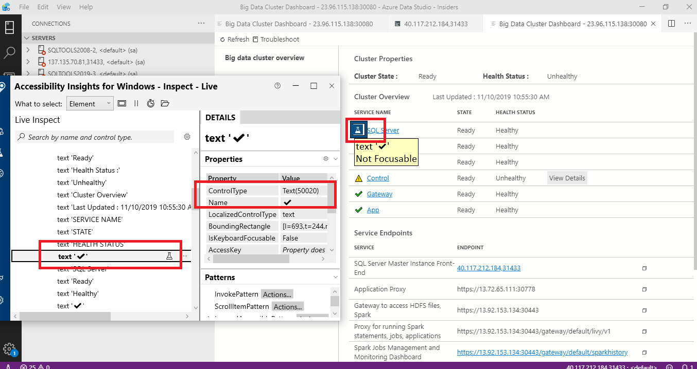 A11y_AzureDataStudio_BigDataClusterOverviewPage_AI4D: Incorrect control type is given for ...