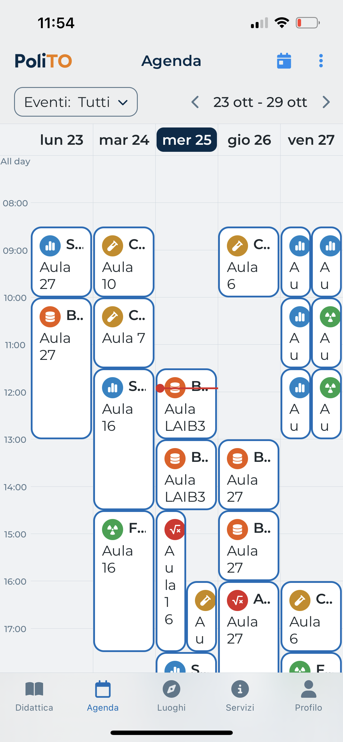 Improve weekly layout when in portrait · Issue #326 · polito/students-app · GitHub