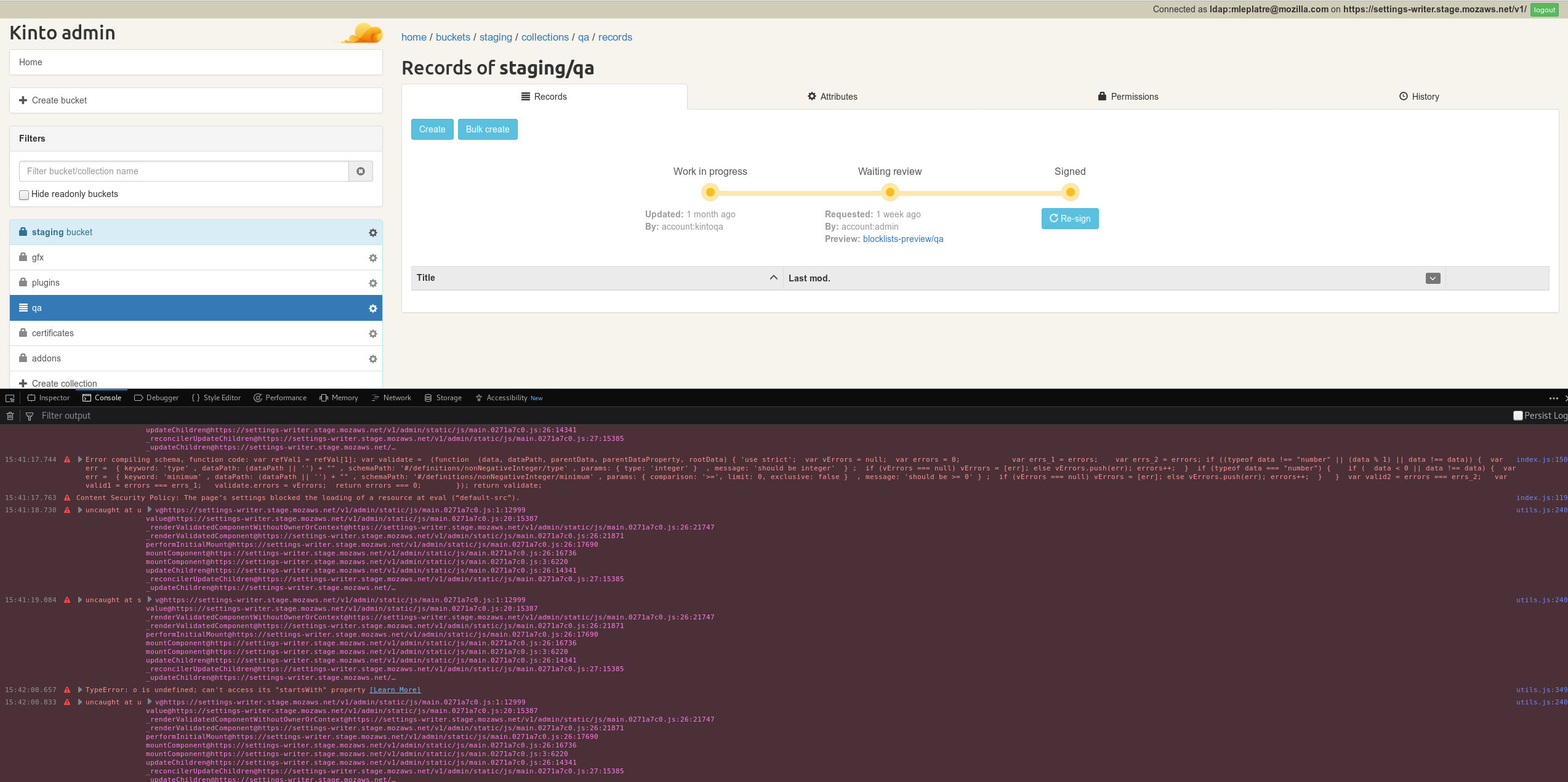 Records list broken · Issue #607 · Kinto/kinto-admin · GitHub