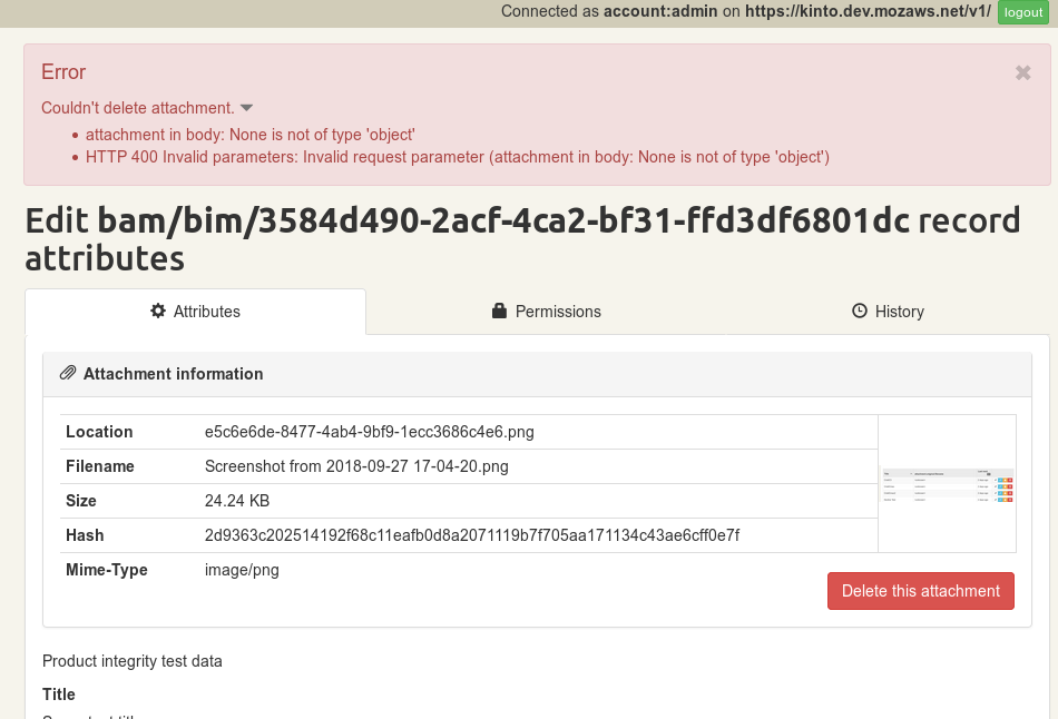 Cannot delete attachment · Issue #622 · Kinto/kinto-admin · GitHub